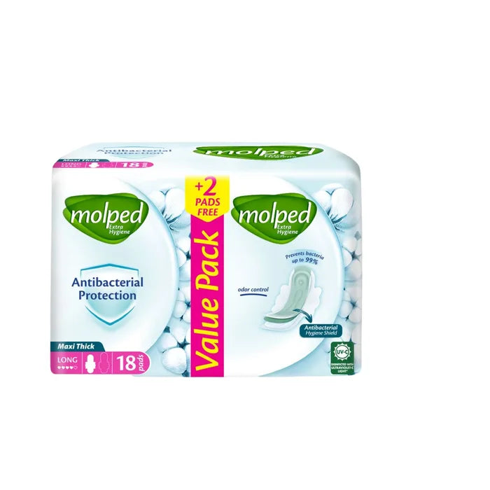 Molped Antibacterial Maxi Thick Long 18Pads